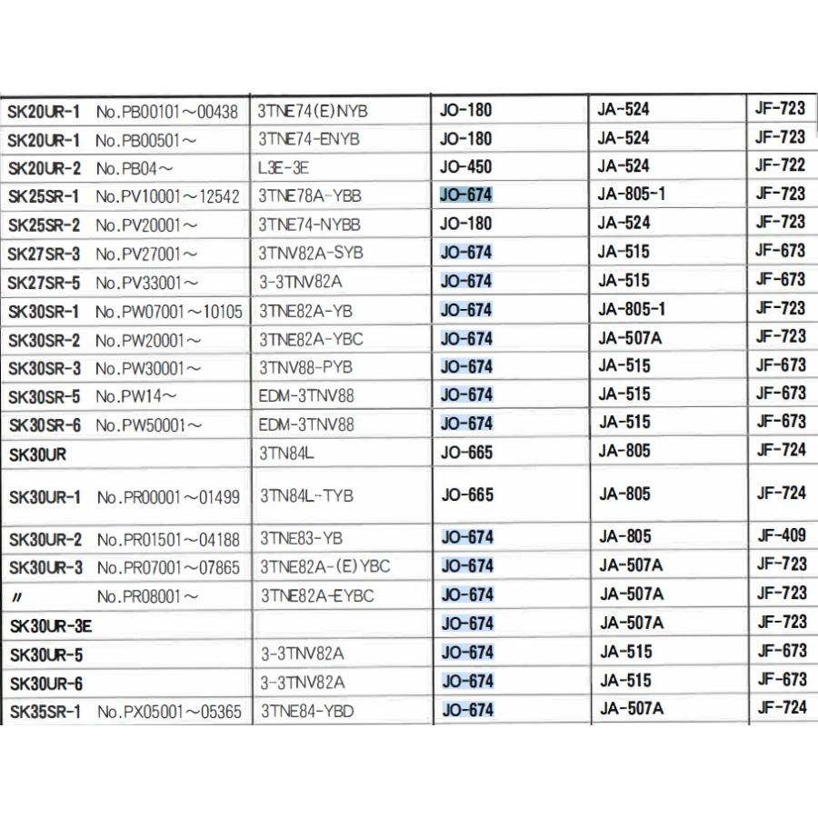 JO-674 コベルコ ミニショベル SK25SR SK27SR SK30SR SK38UR SK40SR SK50 の一部 ユニオン製 品番要確認 オイルエレメント オイルフィルター 産業 ...