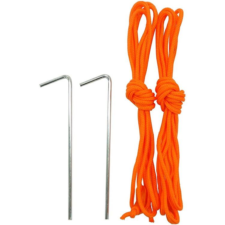 キャプテンスタッグ テント・タープ部品 ポール スチールポール 2本セット ガイドロープ350cm2本・スチールペグ20cm2本付属 ブラック ...