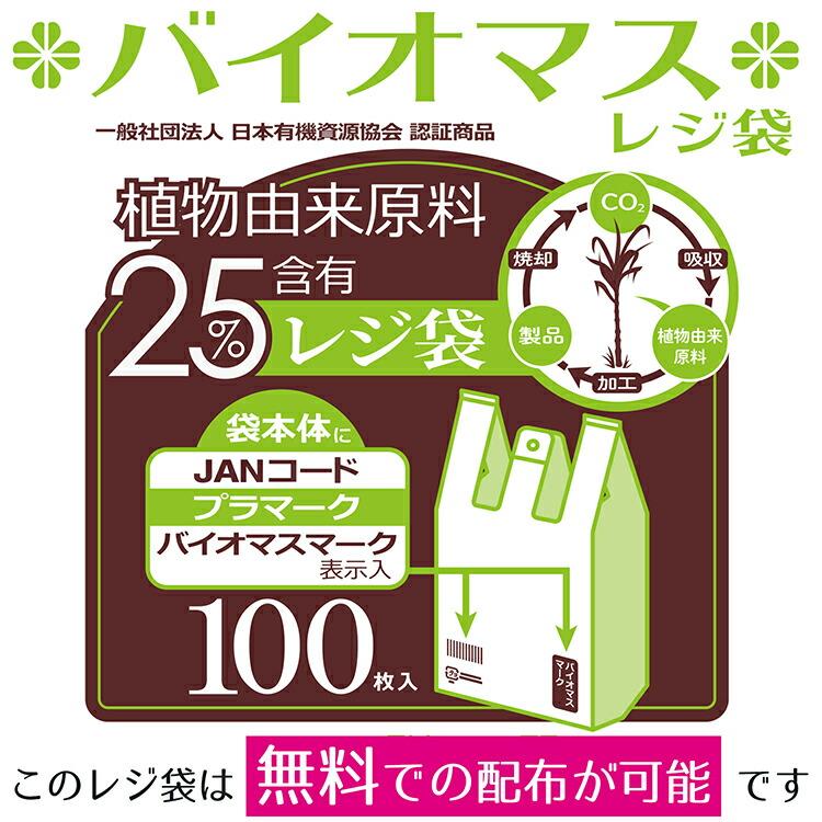 ハウスホールドジャパン 取っ手付き レジ袋 バイオマス配合 レジ袋無料配布対象 白 西日本60号 東日本80号 TU60 100枚入 ...