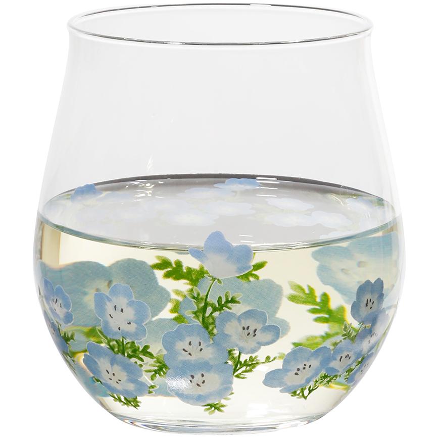 東洋佐々木ガラス タンブラーグラス 花文 hanafumi ペア フリーグラス ネモフィラ柄 365ml 日本製 食洗機対応 ガラスコップ 花柄 グラス コップ G099-T297 ...