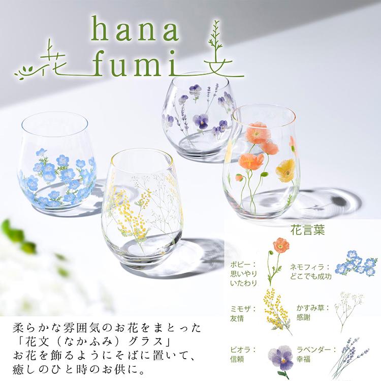 東洋佐々木ガラス タンブラーグラス 花文 hanafumi ペア フリーグラス ネモフィラ柄 365ml 日本製 食洗機対応 ガラスコップ 花柄 グラス コップ G099-T297 ...