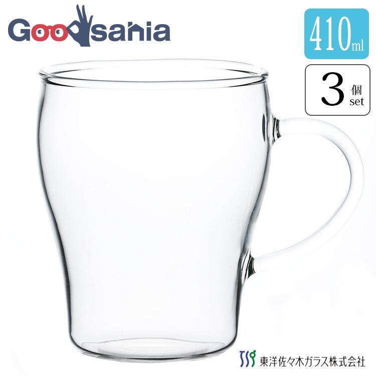東洋佐々木ガラス マグカップ 耐熱マグカップ 410 食洗機対応 クリア 410ml 3個入 TA-502-JAN : 4906678220633 : Goodsaniaマック土居店 - 通販 ...