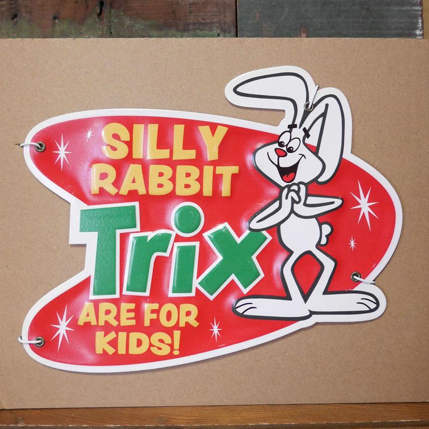 エンボスメタルサインプレート SILLY RABBIT MINI EMBOSS METAL SIGN Trix アメリカ フード系 看板 ...