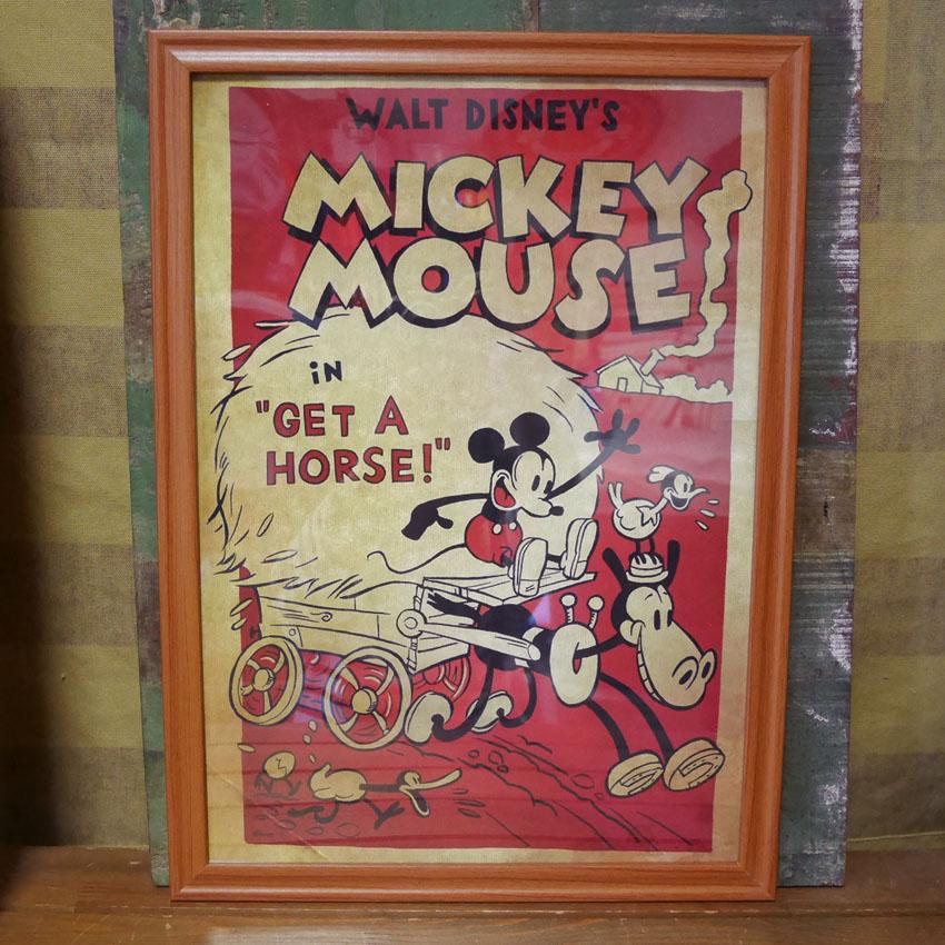 ミッキーマウス インテリアピクチャー ポスター フレーム MICKEY MOUSE ディズニー アメリカンポスター : アメリカン雑貨のグッズ ...