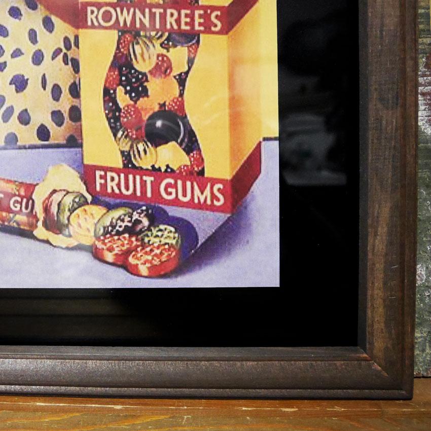 ヴィンテージ フレームポスター C/FRUIT GUMS フルーツガム インテリアピクチャー Rowntrees ラウンツリーズ VINTAGE FRAME POSTER インテリア ...