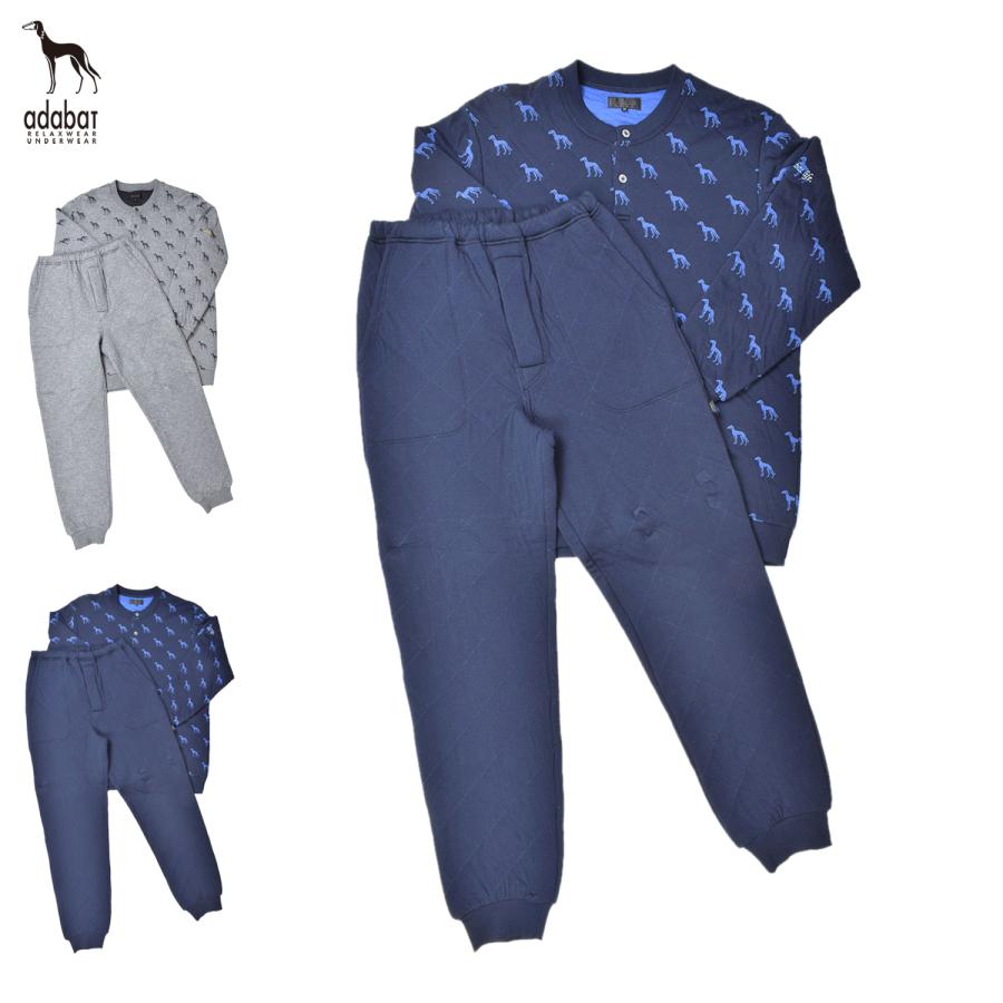 アダバット adabat ルームウェア 部屋着 パジャマ セットアップ ナイトウェア 長袖 メンズ グレー ネイビー 0240-95 : adb-iii-0240-95 : Goods Lab ...