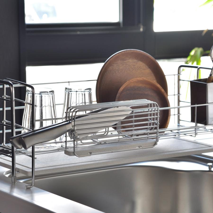 bws SELECTION ビーワースセレクション 包丁 スタンド 収納 珪藻土 ステンレス 横置き コンパクト モイストレイ 水切り 燕三条 KAWAKI カワキ DK-410124S ...