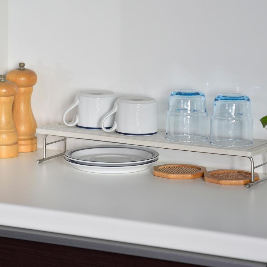 bws SELECTION ビーワースセレクション 水切りラック 水切りマット 水切りトレー 珪藻土 スリム シンク上 ステンレス 燕三条 KAWAKI カワキ DK-410126S ...