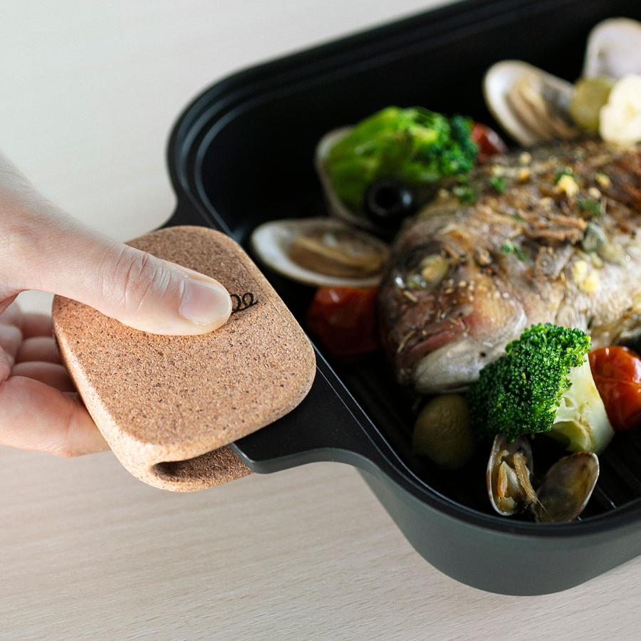 Leye レイエ スチームクッカー ミトン コルク 3点セット 魚焼きグリル ロースター 魚焼き器 メンズ フタ付き IH ガス対応 耐熱 ...