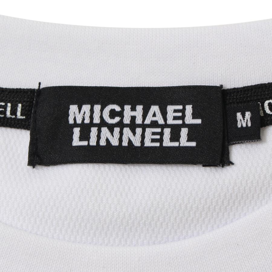 MICHAEL LINNELL マイケルリンネル Tシャツ メンズ 半袖 ロゴ カットソー レディース LINE T SHIRT ブラック ...