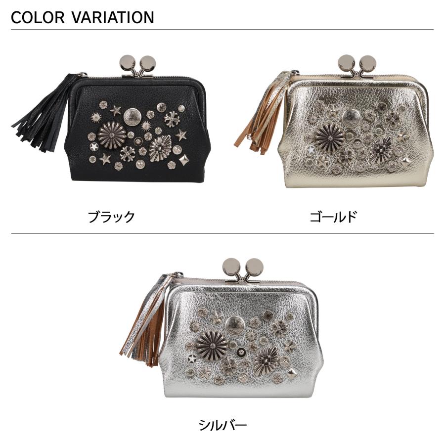 perche ペルケ 財布 二つ折り財布 レディース がま口 軽量 コンパクト 本革 ブラック ゴールド シルバー 黒 80-06-00100 : Goods Lab Plus - 通販 ...
