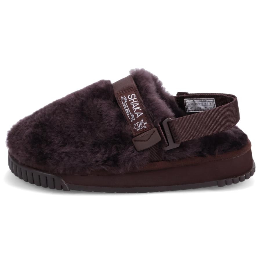 SHAKA シャカ クロッグサンダル スナッグ ムートン レディース ファー SNUG CLOG MOUTON ブラウン 433207 ...