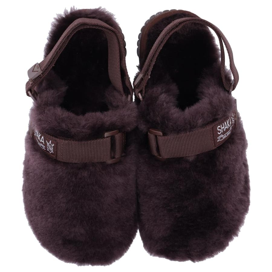 SHAKA シャカ クロッグサンダル スナッグ ムートン レディース ファー SNUG CLOG MOUTON ブラウン 433207 ...