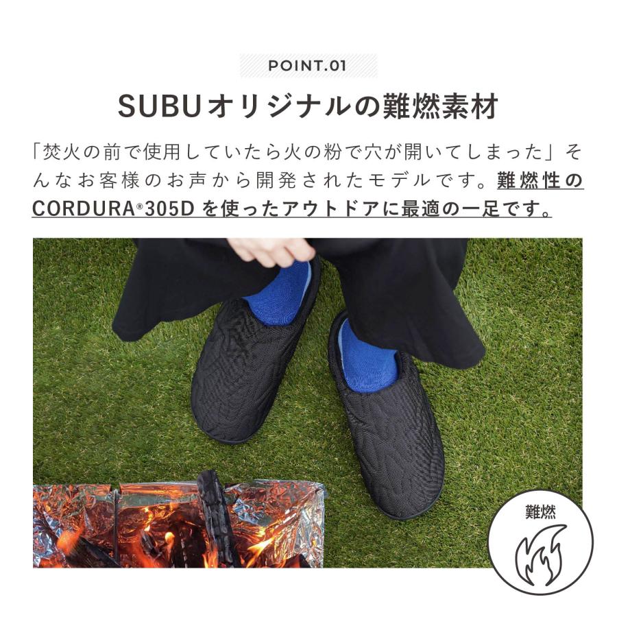 SUBU スブ サンダル スリッパ スリッポン ナンネン アウトライン メンズ レディース 難燃 冬用 NANNEN OUTLINE ブラック ...