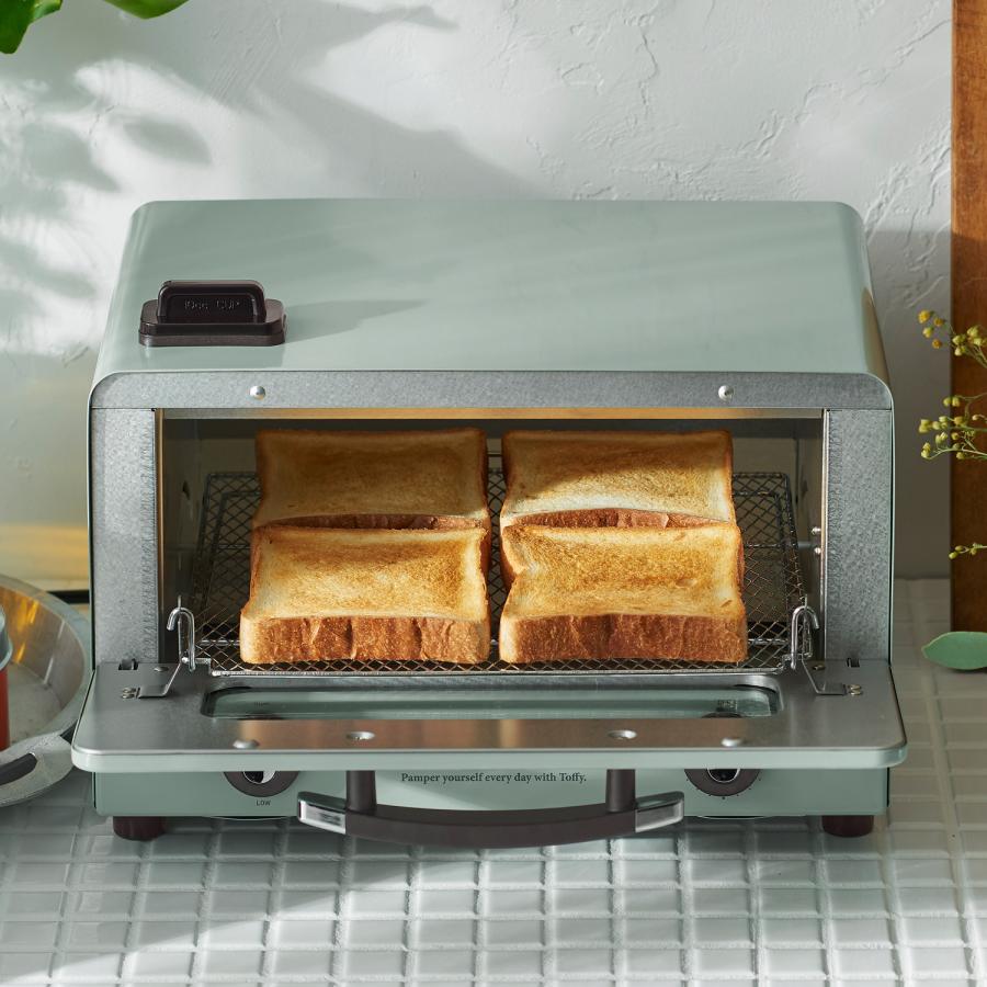 Toffy トフィー トースター 4枚 小型 遠赤外線 スチーム タイマー トースト オーブン キッチン 家電 ラドンナ LADONNA ホワイト ブルー 白 K-TS6 : tof-k ...
