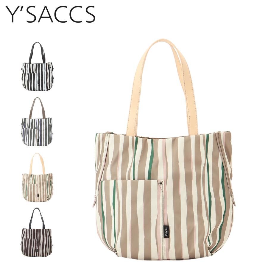 イザック Y’SACCS バッグ トートバッグ ドローイングストライプ レディース A5 小さめ 撥水 軽量 ファスナー付き 10-011-01 Y'SACCS（イザック） 特典付き Y'SACCS トートバッグ ドローイング