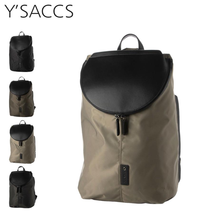 Y'SACCS イザック Y’SACCS バッグ リュック バックパック レディース コーデュラ リサイクルレザー ラウンド フラップ ブラック グレー カーキ 黒 20-028-04 ...