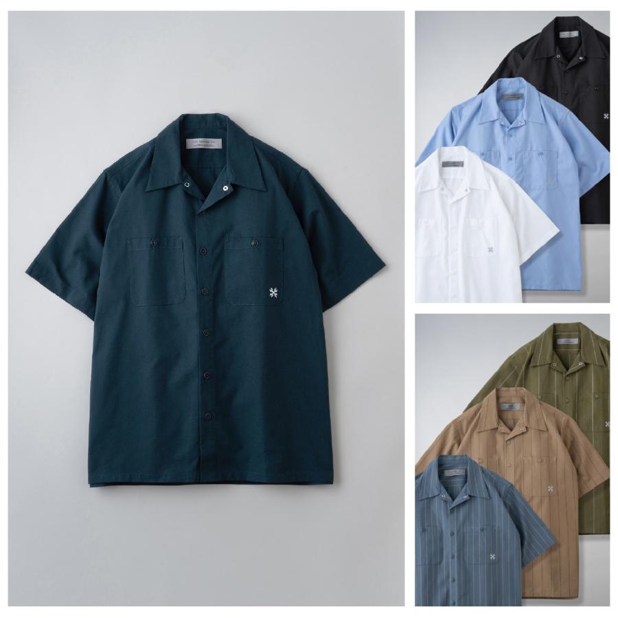 BLUCO ブルコ 0108 STANDARD WORK SHIRTS S/S スタンダード ワークシャツ BK/L.BL/NV/WT/BE-STP/OL-STP/S.BL-STP ...