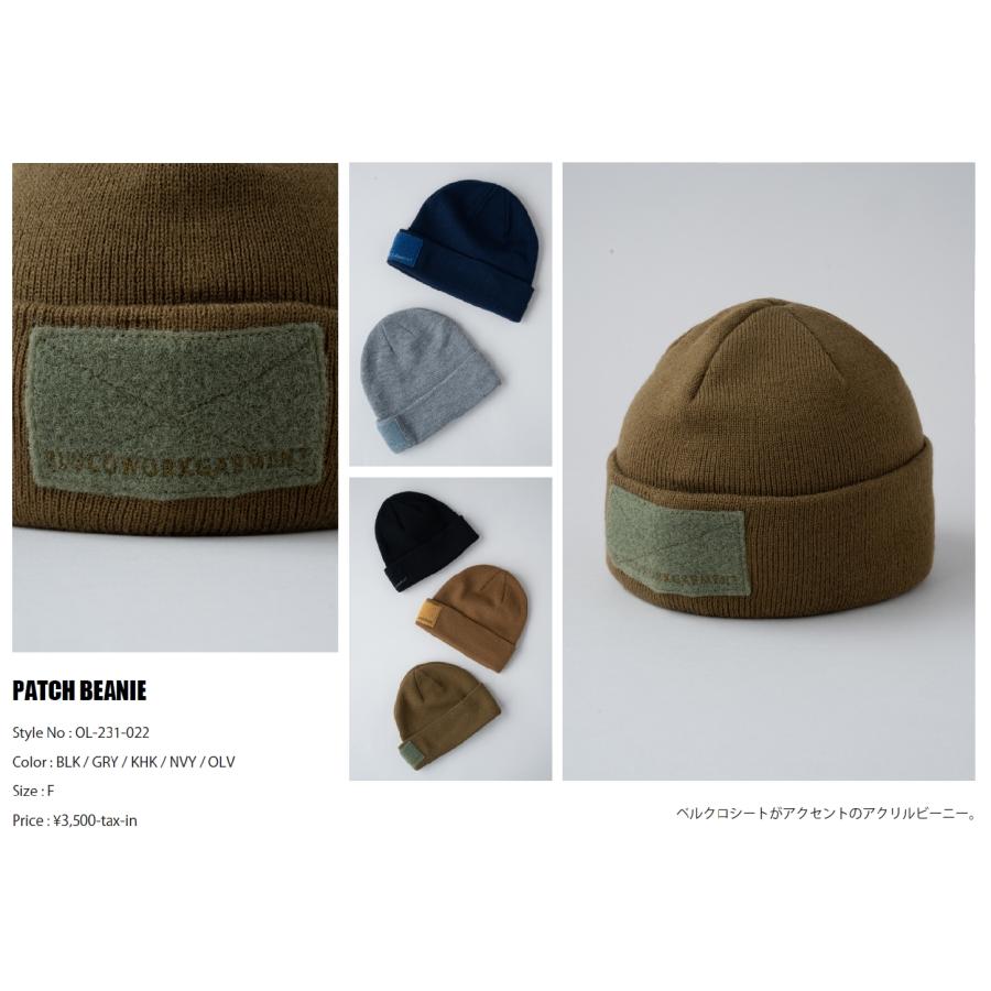 BLUCO 30％OFF!! BLUCO ブルコ OL-231-022 PATCH BEANIE パッチ ビーニー BLK/GRY/KHK/NVY/OLV ニット キャップ 帽子 ...
