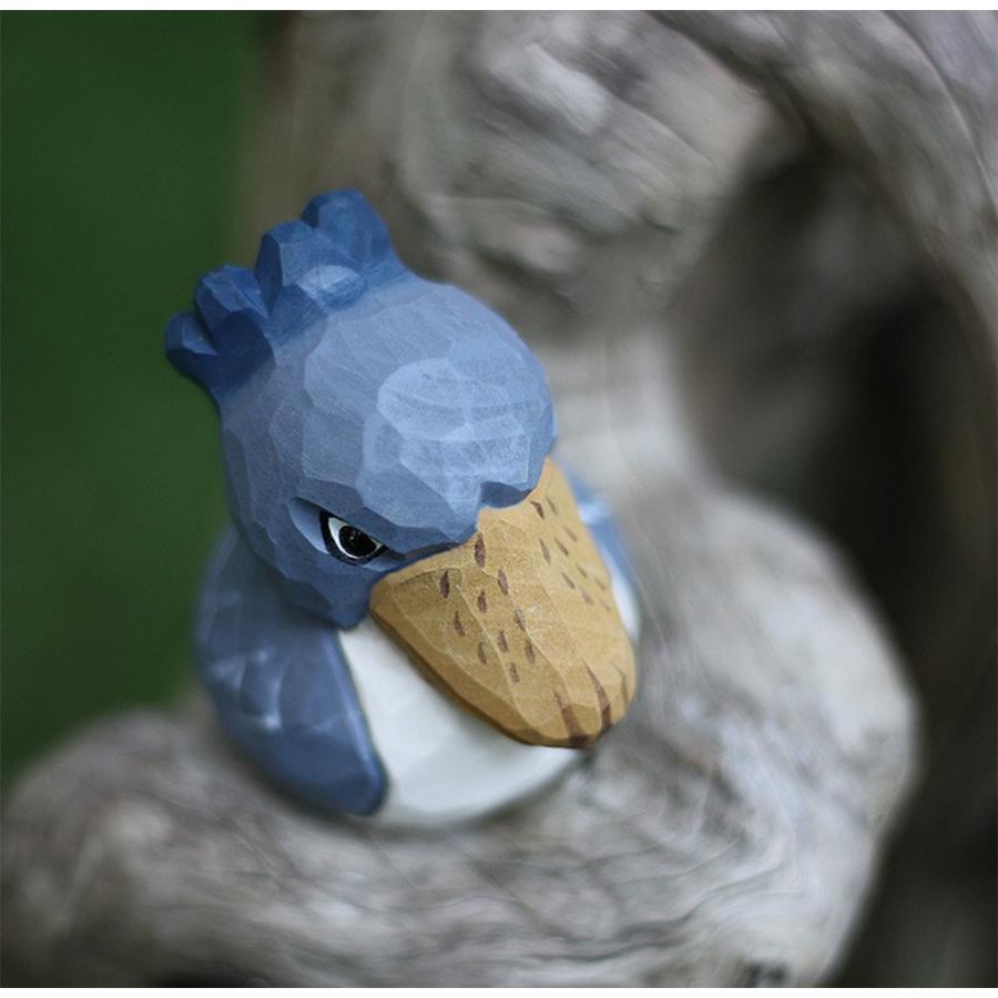 置き物 木製 ハシビロコウ 小 Shoebill インテリア 人形 北欧 雑貨 手彫り オブジェ ペリカン コウノトリ サギ クチバシ 動か ...