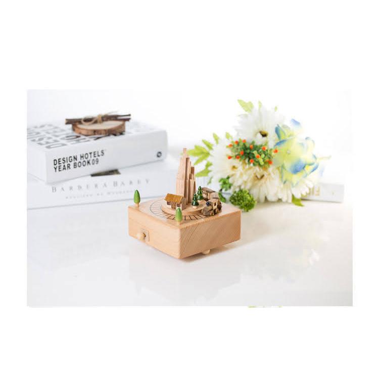 オルゴール 山 トンネル 汽車 木製 からくり 音 蒸気機関車 回転 寝室 インテリア 雑貨 手作り プレゼント ギフト 贈り物 クリスマス ...