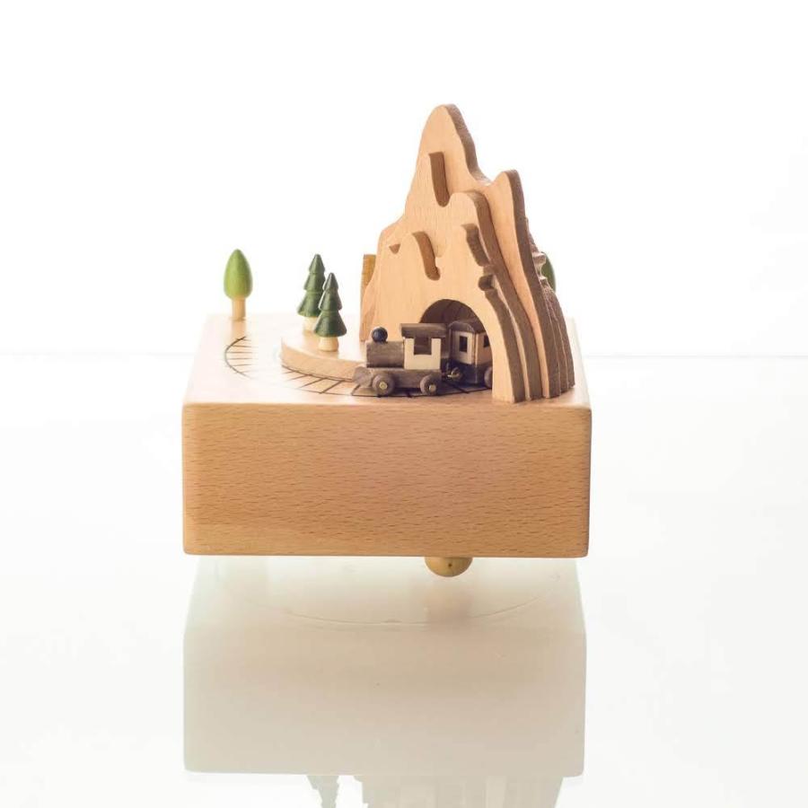 オルゴール 山 トンネル 汽車 木製 からくり 音 蒸気機関車 回転 寝室 インテリア 雑貨 手作り プレゼント ギフト 贈り物 クリスマス ...