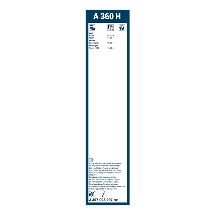 BOSCH(ボッシュ) 輸入車用 ワイパーブレード エアロツイン車種専用 フォルクスワーゲン アウディ 380mm A360H : GOOD ...