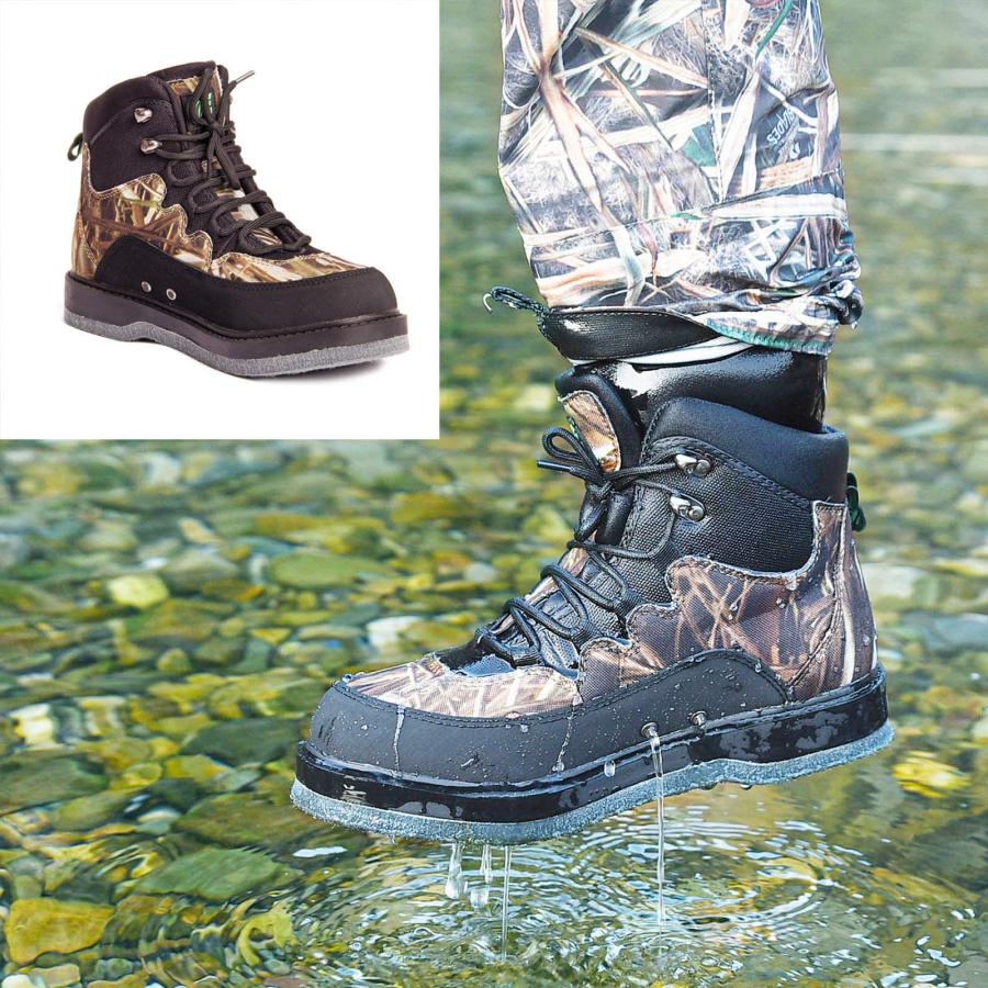 [NEYGU] 迷彩柄磯靴ウェーディングシューズ ゴム底とフェルト底選択可 穴抜き付き 渓流釣り 磯用 沢登り保温防寒 滑り止め (フェルト底, 8) : GOOD ZERO - 通販 ...