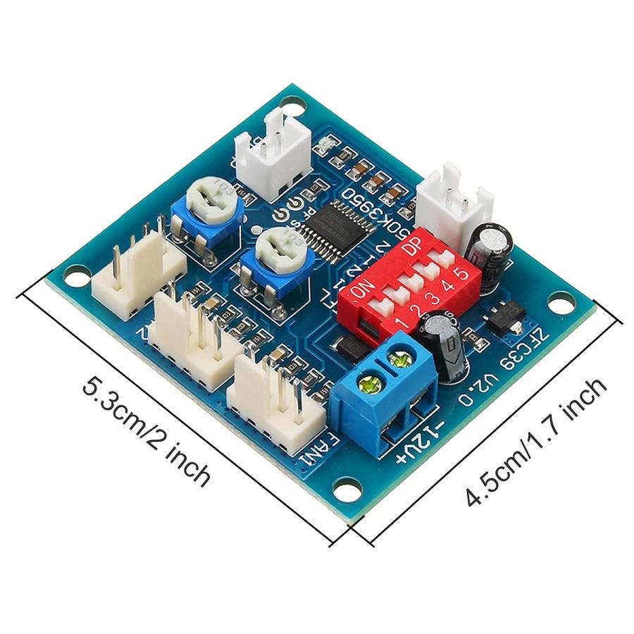 Youmile DC 12V PWM PC CPU ファン 温度制御速度コントローラー アラームモジュール CPU高温冷却モジュール4線3チャ ...