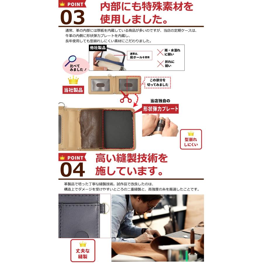 [Aemicion] 定期入れ パスケース パス入れ ICカードケース カードケース リール付き ストラップ付き 革 レザー 二面 バタフライタイプ : GOOD ZERO - 通販 ...