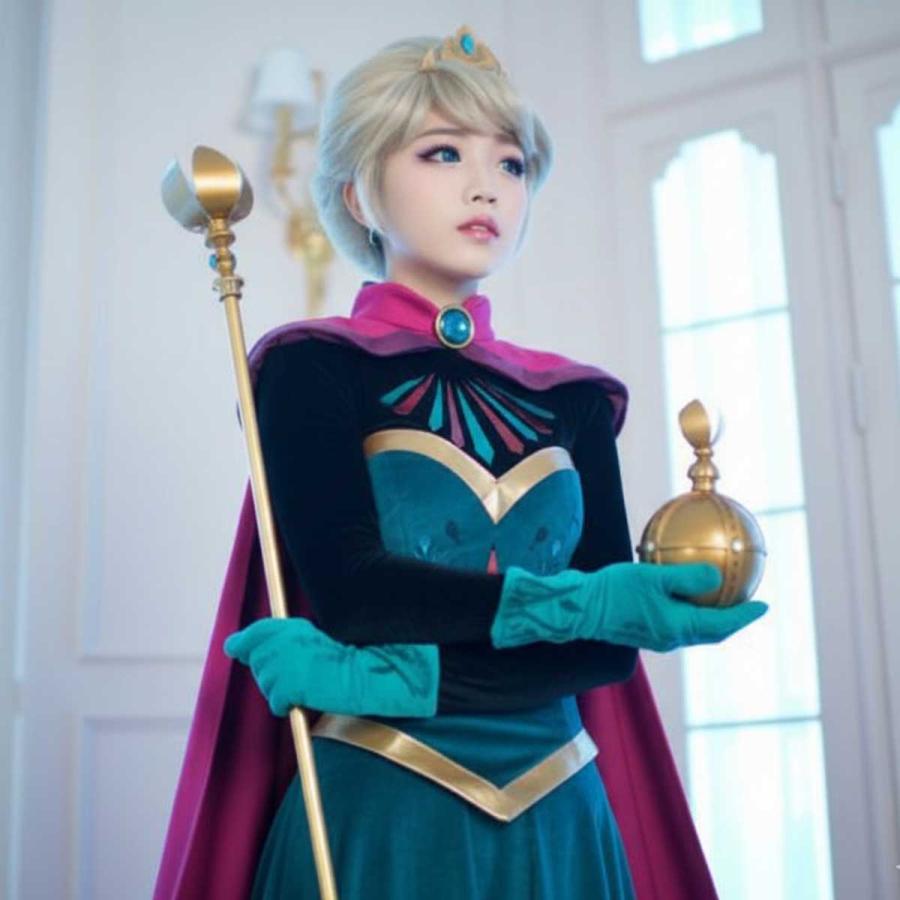 アナ雪 エルサ ドレス コスプレ レディース アナと雪の女王 プリンセス