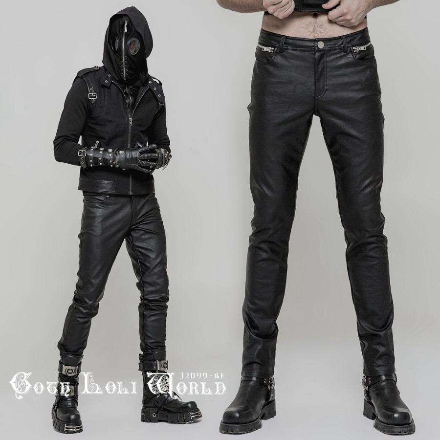 ゴスロリワールド OK-321PCM-BK ゴスロリ サイドジッパー フェイクレザー スリムパンツ メンズ ゴシック パンク ビジュアル系 V系 : 株式会社ゴスロリワールド - 通販 ...