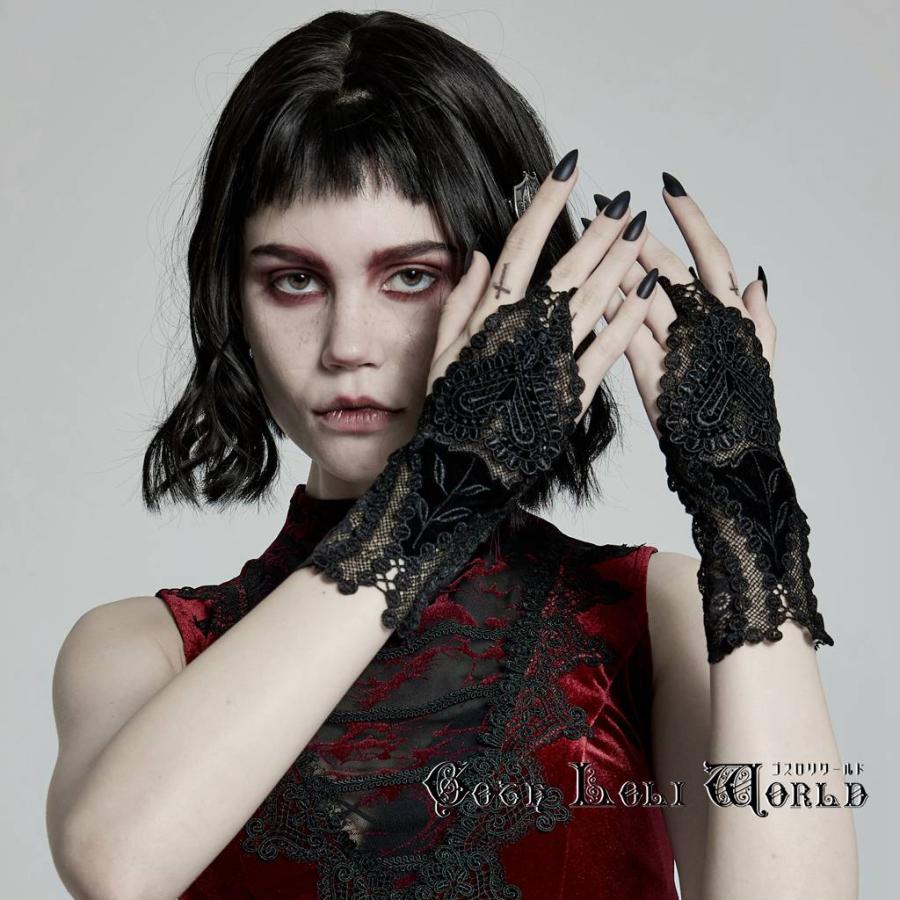 ゴスロリワールド WS-440SSF-BK デカール デザイン レース ショート グローブ ファッション ゴシック ゴスロリ パンク V系 : 株式会社ゴスロリワールド - 通販 ...