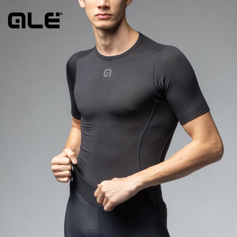 ALE(アレ)スポーツインナーシャツ 冬 暖かい メンズ アンダーシャツ [ベースレイヤー] 速乾 インナーウェア 自転車 ロードバイク (GRID MAN BASELAYER ...