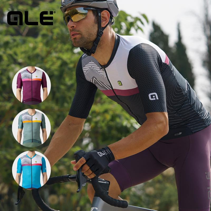 ALE(アレ)サイクルジャージ 半袖 夏 メンズ [UPF50+ ALEの最高峰ジャージ] エアロ 通気性 速乾性 自転車 ロードバイク サイクルウェア (ZIG ZAG JERSEY ...