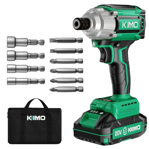 KIMOインパクトドライバーセットビット6本ソケット4本20V3.0Ahバッテリー200N?m3600r/min高回転4モード3800回 ...