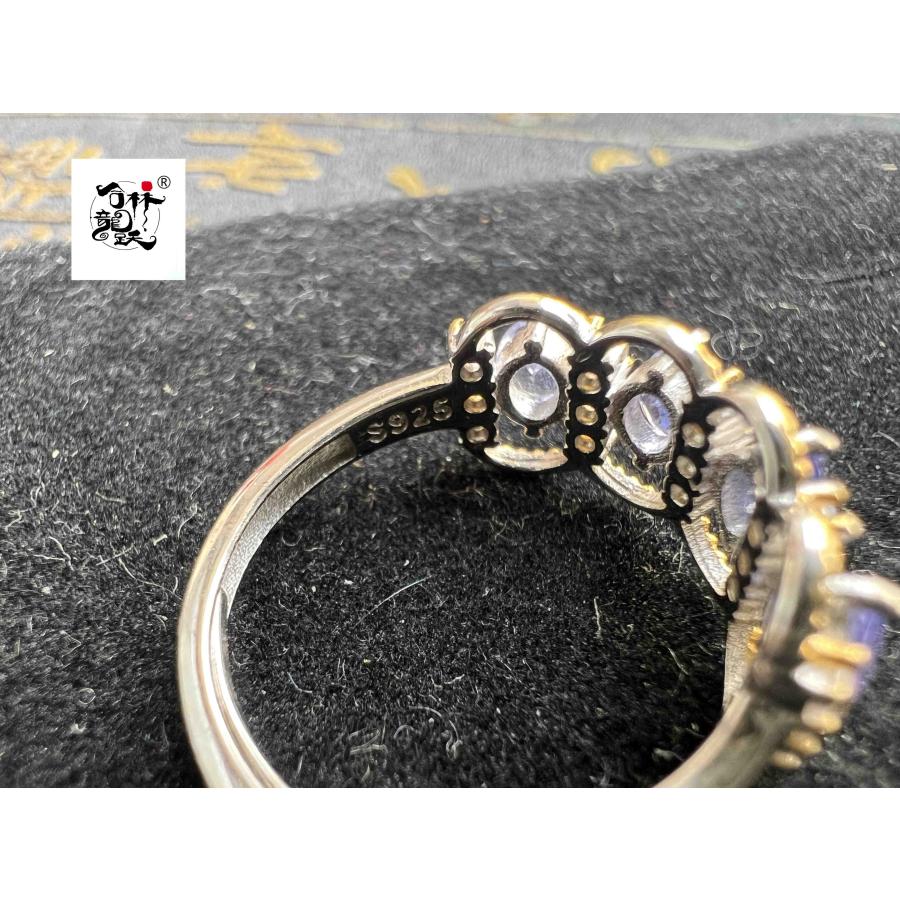 S925 天然 美しい 灰簾石 タンザナイト（tanzanite） 開口 指輪 リング : 合林貿易合同会社 - 通販 - Yahoo!ショッピング