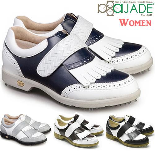 aJADE アジェイド スパイクゴルフシューズ ウィメンズ JANE ジェーン AJL-003 ベルクロ 内羽 レディース : GOLF ...