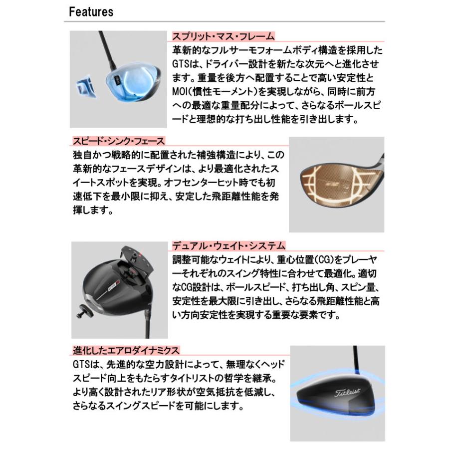 Titleist（タイトリスト） Titleist GTS3ドライバー GTS3 DR ツアーAD-FIシャフト GRAPHITE ...