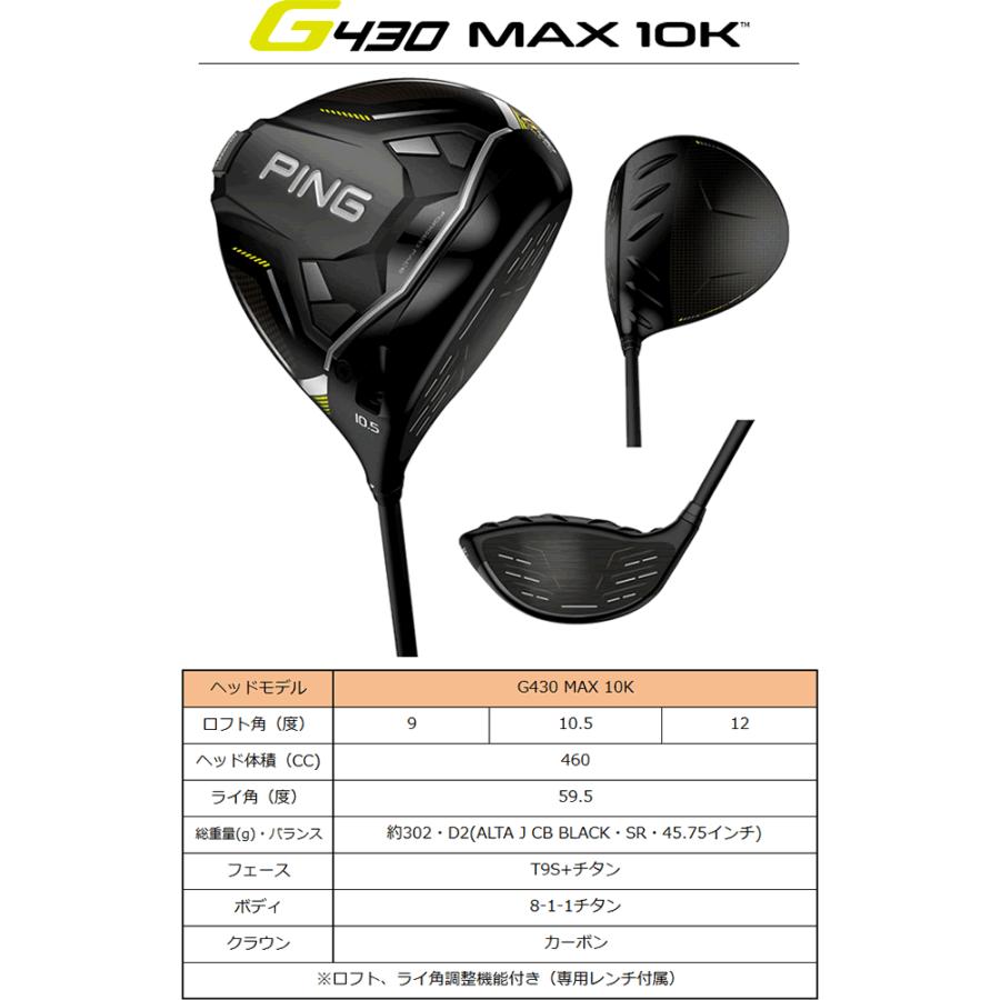 PING 【在庫あり】 G430 MAX 10K ドライバー ゴルフクラブ ALTA J CB BLACK ピンツアー PINGTOUR2.0 右用 標準仕様 : GOLF-PLUS - 通販 ...