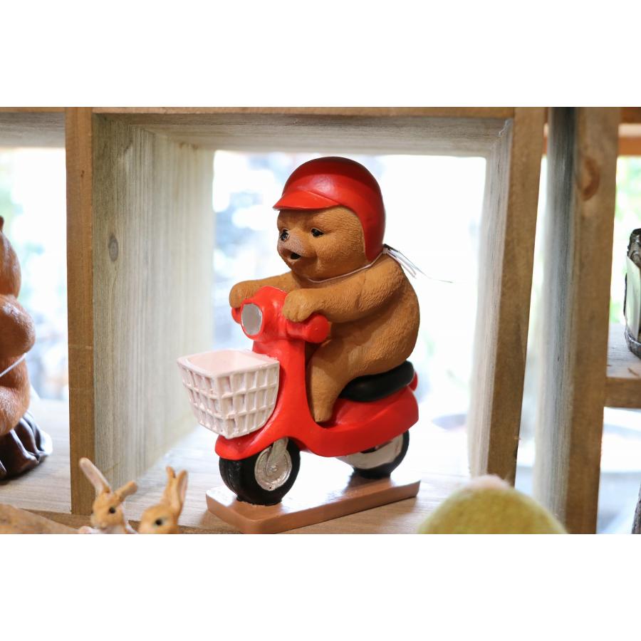 MURATAYA レジンダッドベアー スクーター 3272 村田屋産業 クマ 置物 お洒落 おしゃれ 可愛い かわいい ぶさかわいい 面白い オーナメント ガーデニング : グリーンプラザ山長 ...