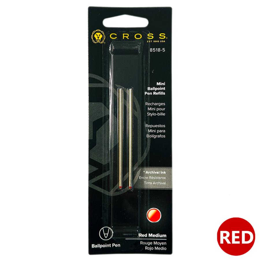 CROSS クロス ボールペン 替え芯 1パック(2本入り) 8518-5 インク色:レッド/赤 TECH3・TECH3+・TECH4用 ...