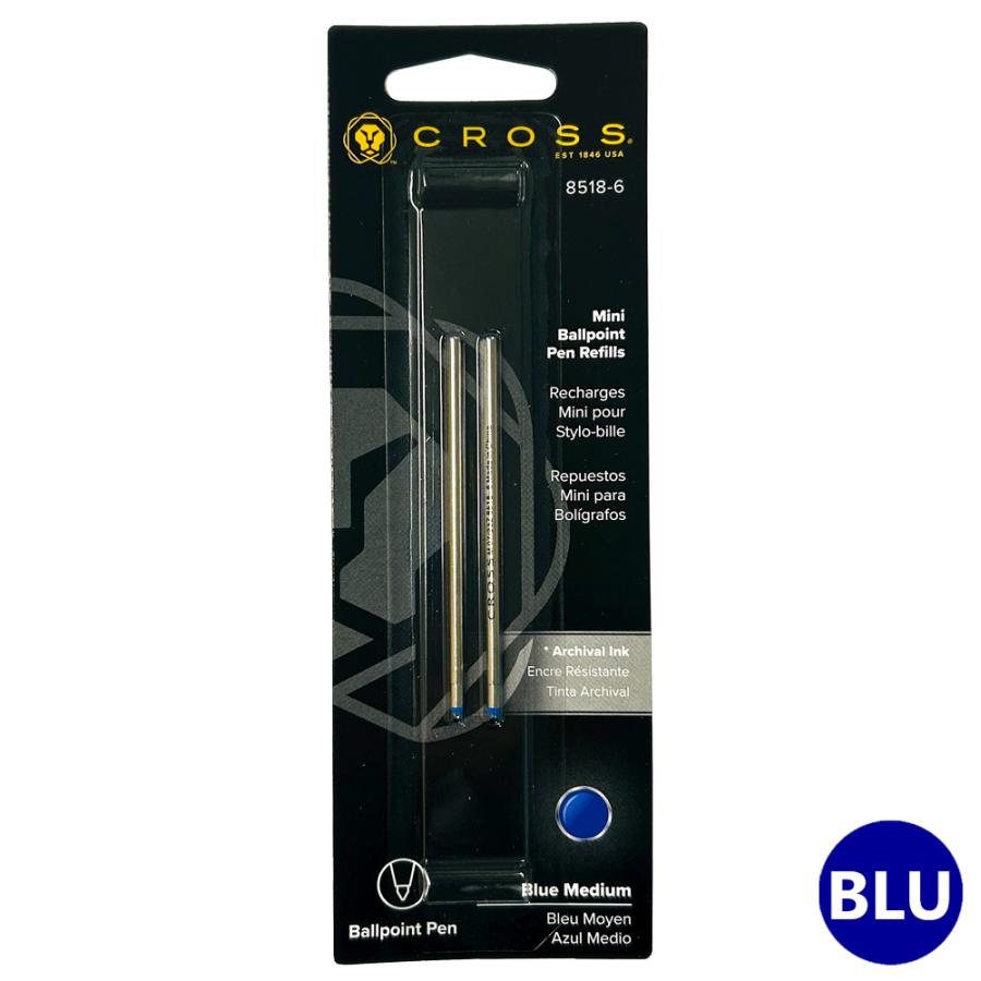 CROSS（クロス） ボールペン 替え芯 1パック(2本入り) 8518-6 インク色:ブルー/青 TECH3・TECH3+・TECH4 ...