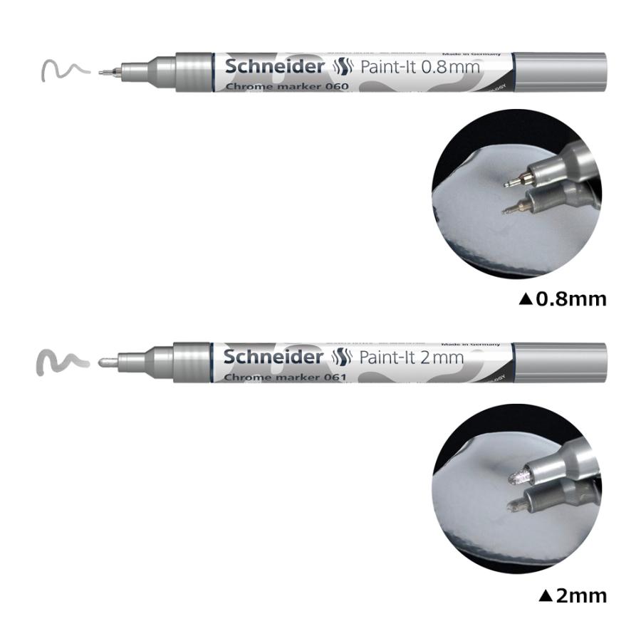 シュナイダー Schneider ミラーエフェクト クロームマーカー ペイントイット 060 / 061 ペン先2サイズセット 日本正規販売代理店 熨斗不可 クリックポストOK : GPORT ...