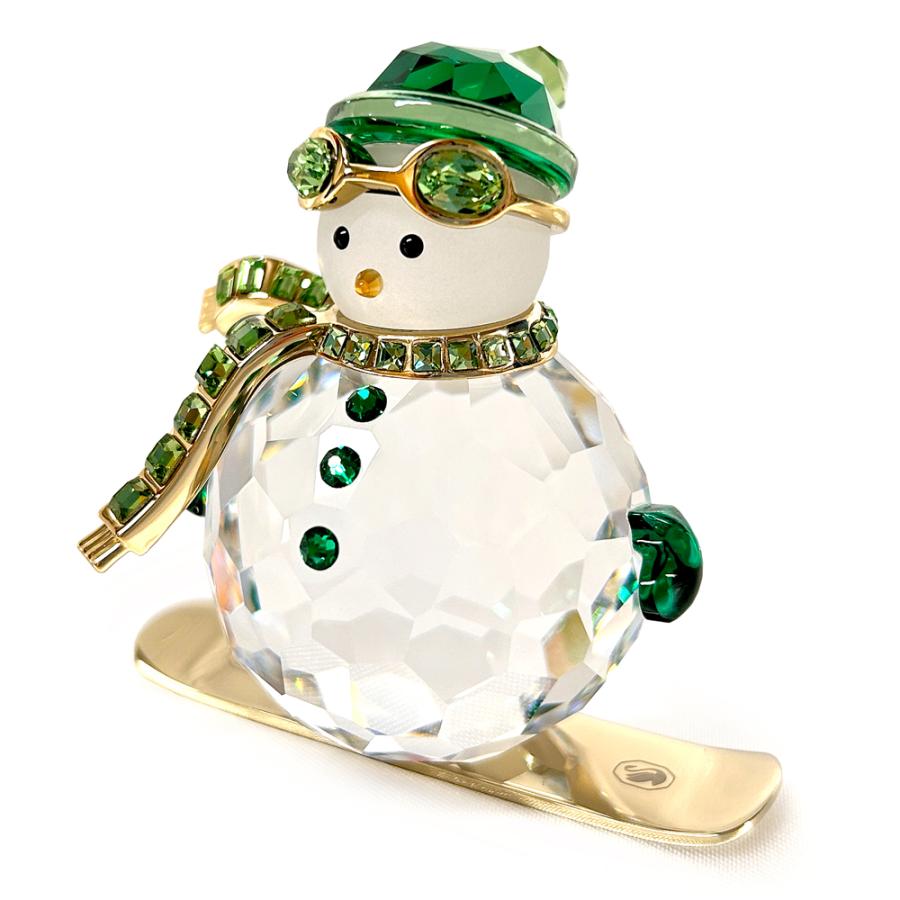 SWAROVSKI スワロフスキー クリスタル フィギュア Holiday Cheers Dulcis スノーマン グリーン #5687168 ...