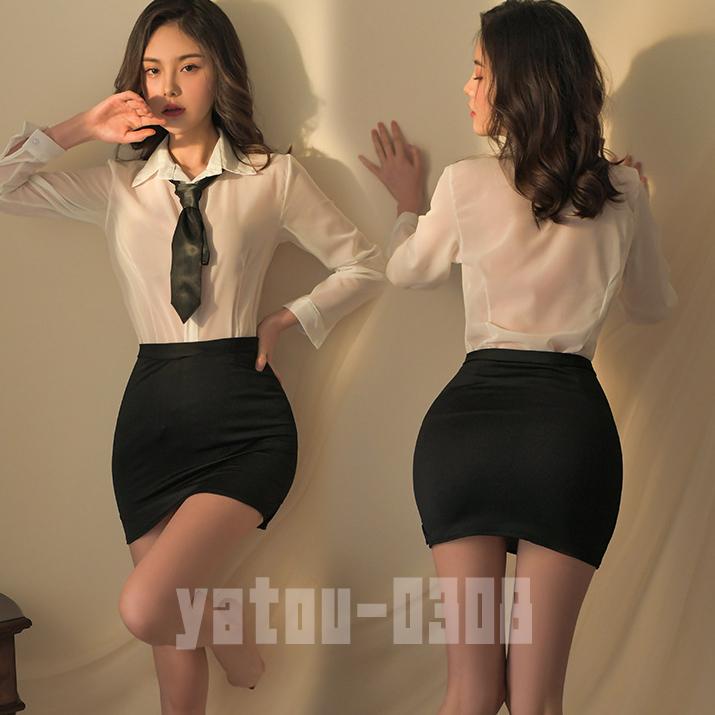 K059 コスプレウェア ミニスカート コスチューム 女教師 OL ネクタイ 秘書 セクシーランジェリー ナイトウェア : k059 : CosplayHouse Small One - 通販 ...