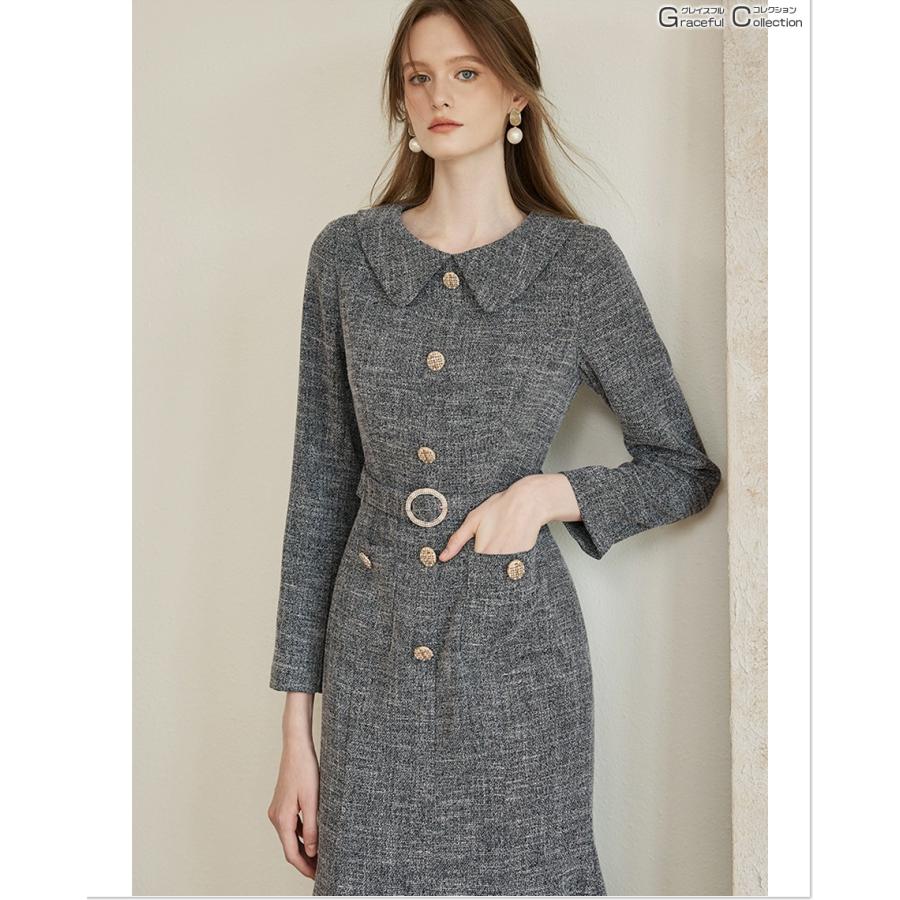 マーメインド 長袖 結婚式 ワンピース 30代 フォーマルドレス 顔合わせ 服装 40代 50代 お見合い 仕事 お呼ばれ 懇親会 上品 披露宴 懇親会 春秋 120-1123-0489 : ...