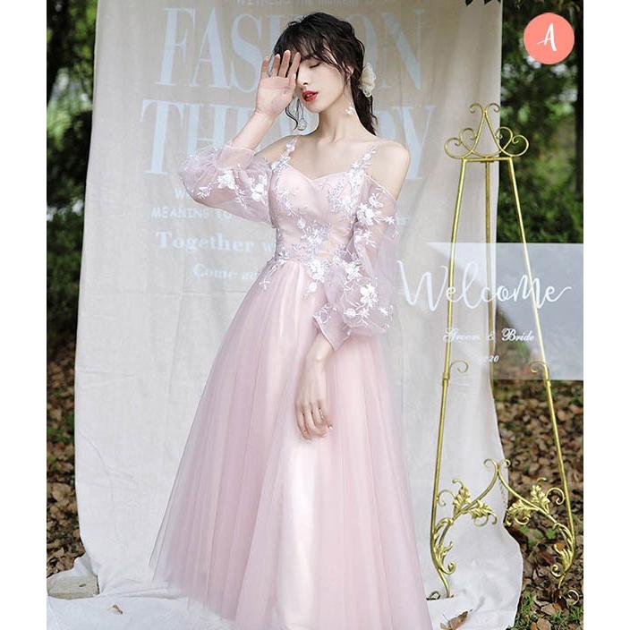 ブライズメイド ドレス 大人 ピアノ 発表会 ロングドレス オフ