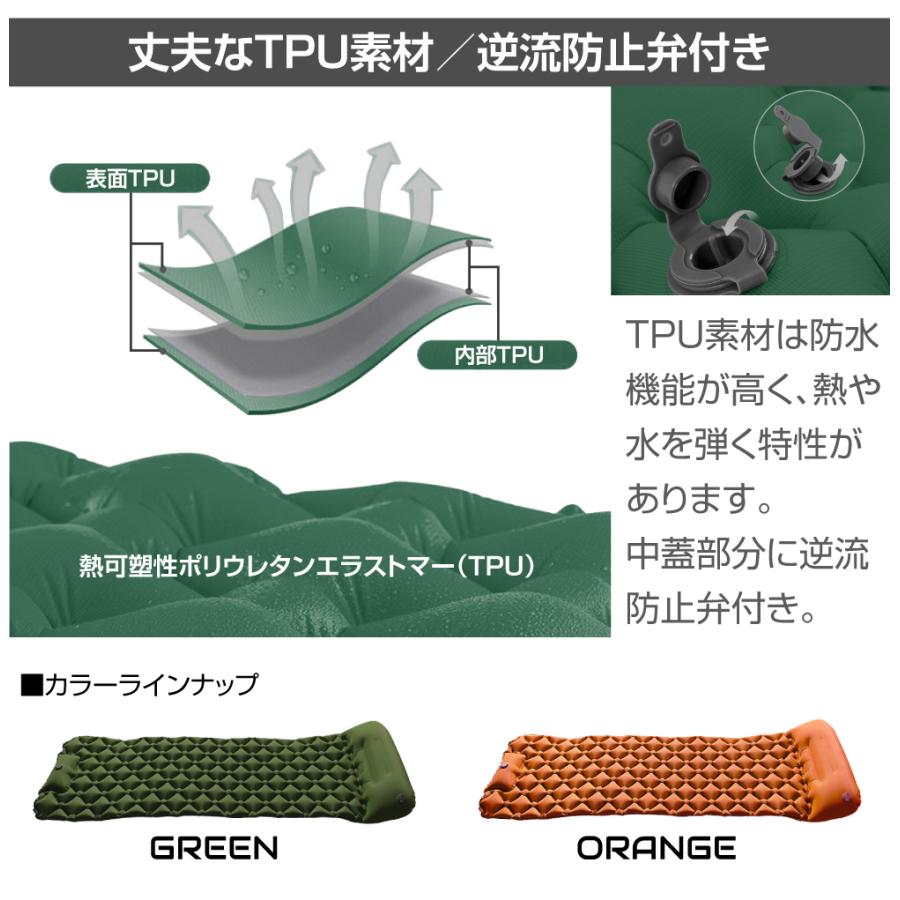 1/20までクーポン利用で10％OFF! | エアベッド シングル アウトドア マットレス シングルサイズ エアーベッド 全長2100mm 足踏ポンプ内蔵 全2色 AWD-AIRB : awd ...