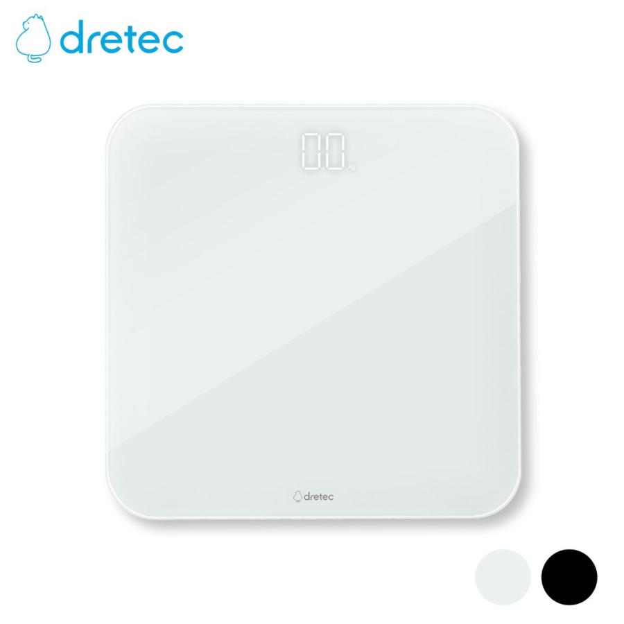 dretec 全面ガラス スケール グラッセ 全2カラー BS-185 | ドリテック 体重計 シンプル オシャレ おしゃれ 薄型 コンパクト 乗るだけ 小型 軽量 デジタル ...